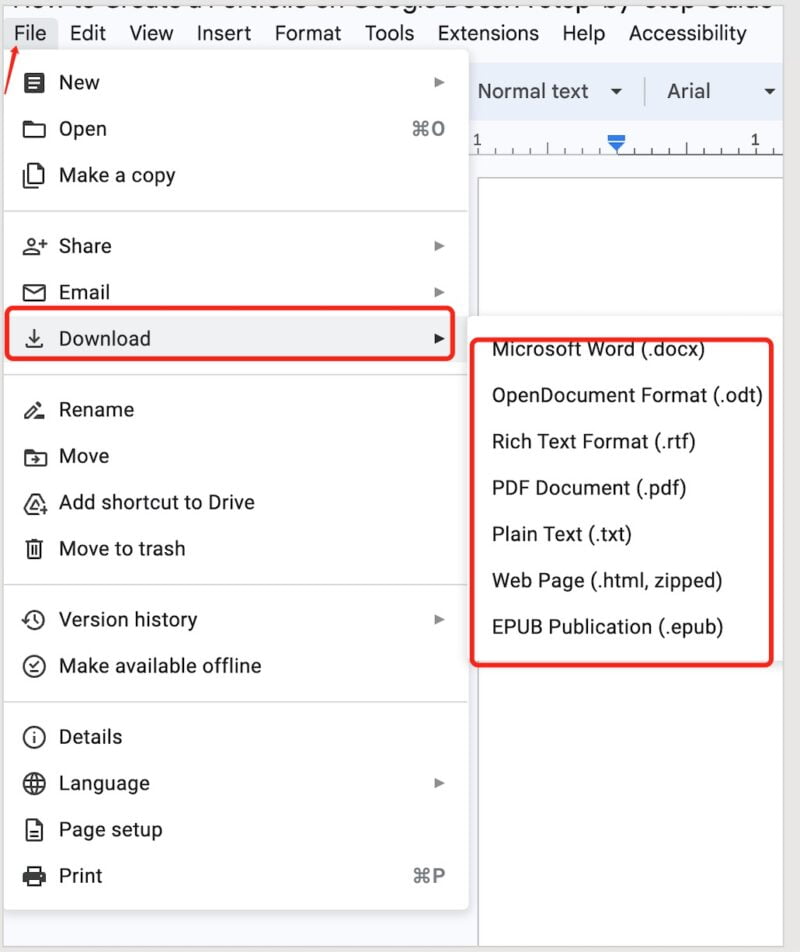 How to Create a Portfolio on Google Docs