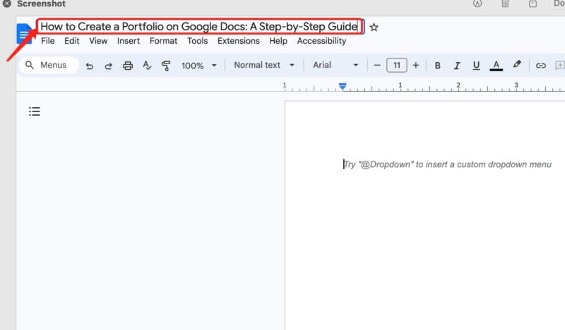 How to Create a Portfolio on Google Docs